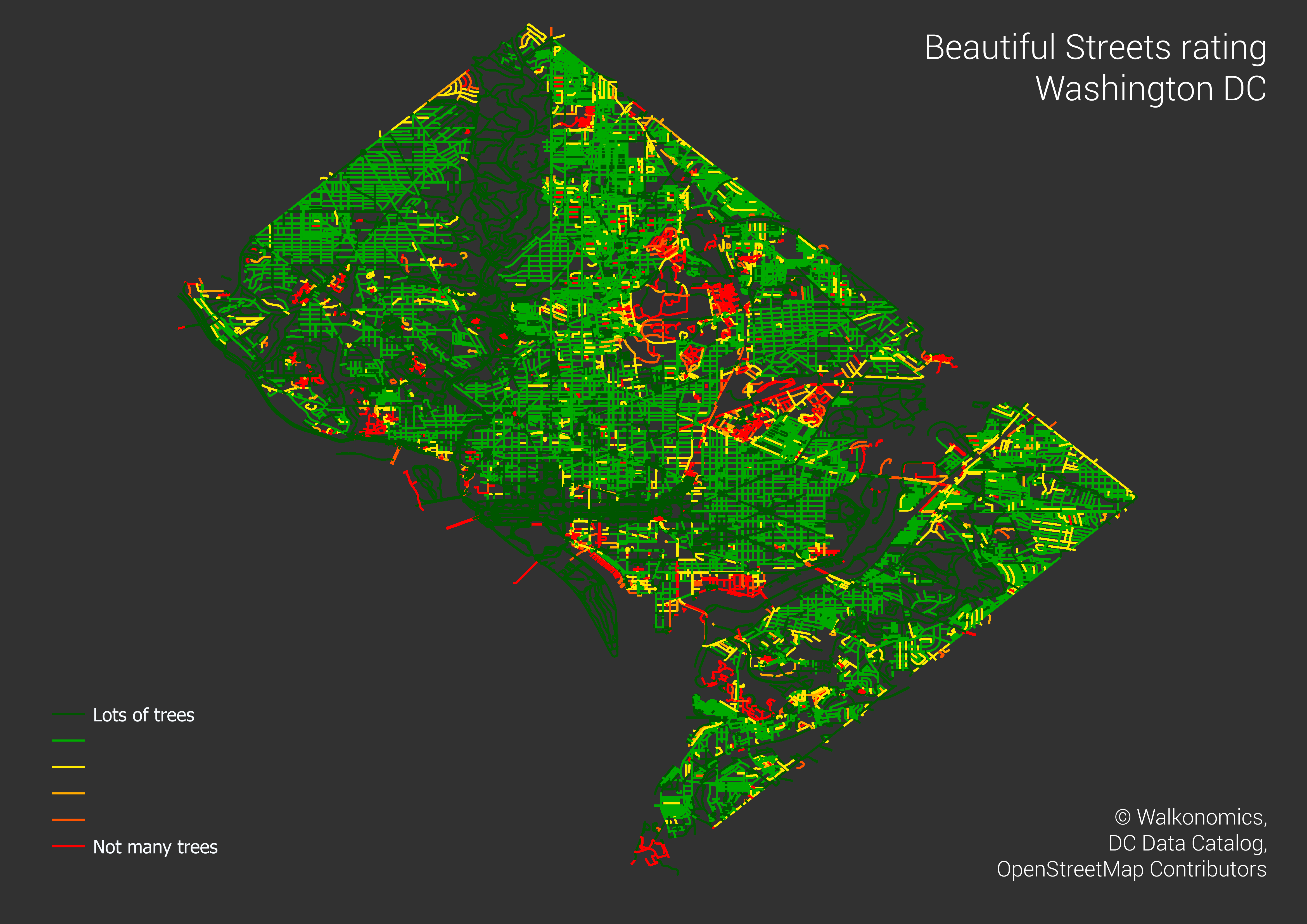 Now You Can Find the Most Tree-lined Walking Route Anywhere in Washington DC – Walkonomics